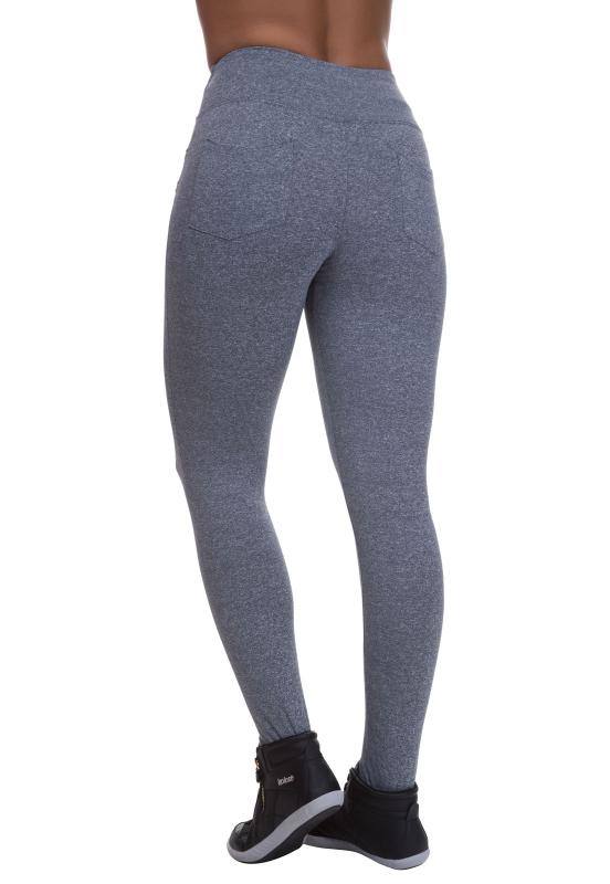Calça Legging Feminina Miss Blessed Montaria Zíper Cinza - Calça ...