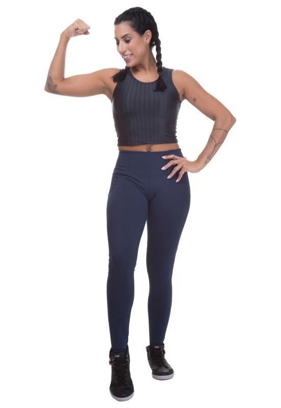 Calça Legging Feminina Miss Blessed Poliamida Azul Escuro - Calça ...