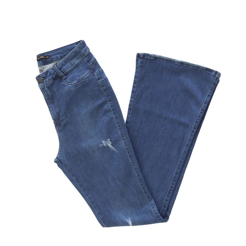 Calça Miller Deluxe Jeans Flare Feminina Modela Bumbum Azul - Miller ...