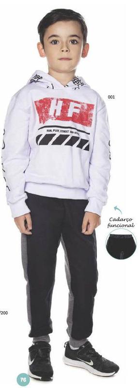 Calça Moletom Masculina Preto com Cinza - Have Fun - Roupa Infantil ...