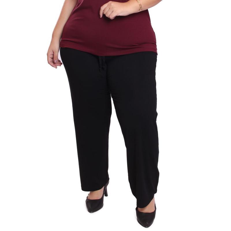 Calça Pantalona Giliane Feminina Viscolaycra Plus Size - Calça Plus ...