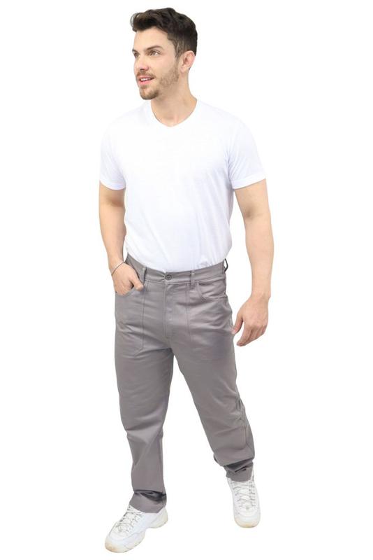Calça profissional operacional masculina brim cós meio elástico ...