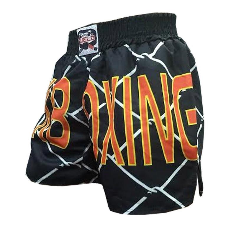 Calção Short Kickboxing - Grade - Cavado - Preto - Duelo Fight - Short ...