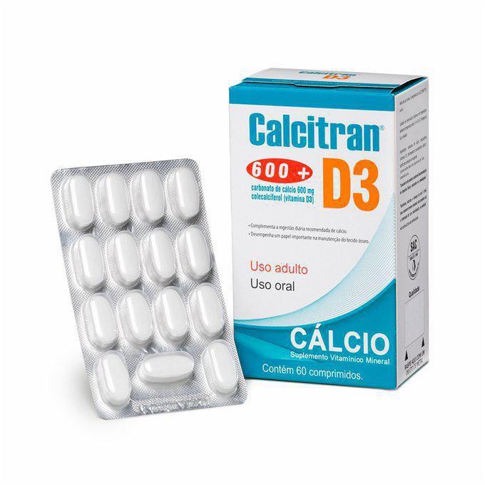 Calcitran 600+ D3 Suplemento Vitamínico Com 60 Comprimidos - Divcom ...