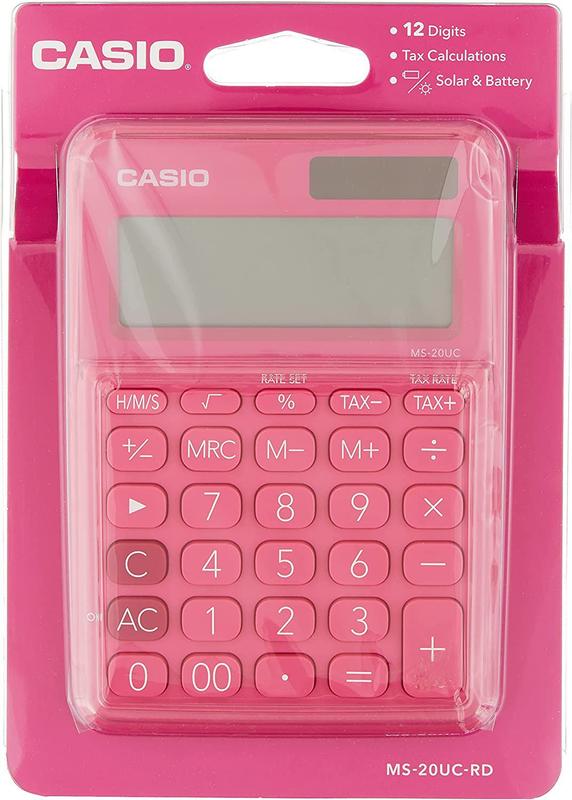Calculadora Casio Compacta De Mesa 12 Dígitos MS-20UC-RD - Calculadora de Mesa - Magazine Luiza