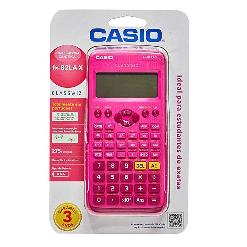 Calculadora Científica Casio Com 274 funções FX-82LAX-PK - Rosa ...
