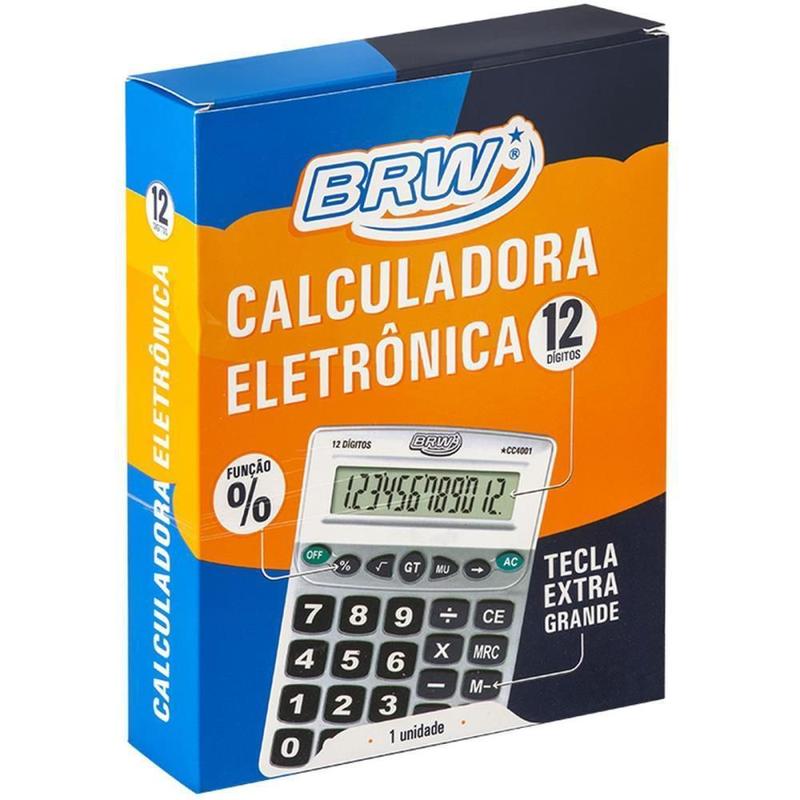 Calculadora De Mesa 12 Dígitos 20,5X15,9X4,4Cm Prata - Brw ...