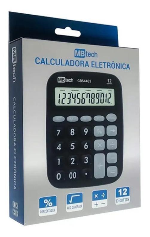 Calculadora Digital 12 Dígitos A Pilha Gb54462 Mbtech - Mb Tech ...