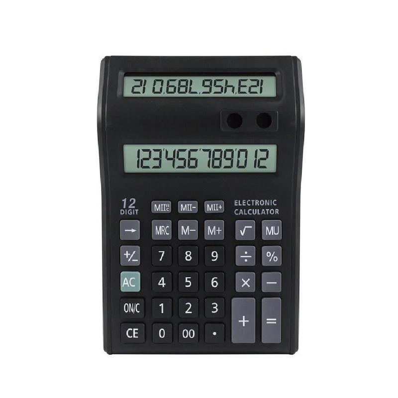 Calculadora eletronica 12 digitos espelhada display visor duplo para ...