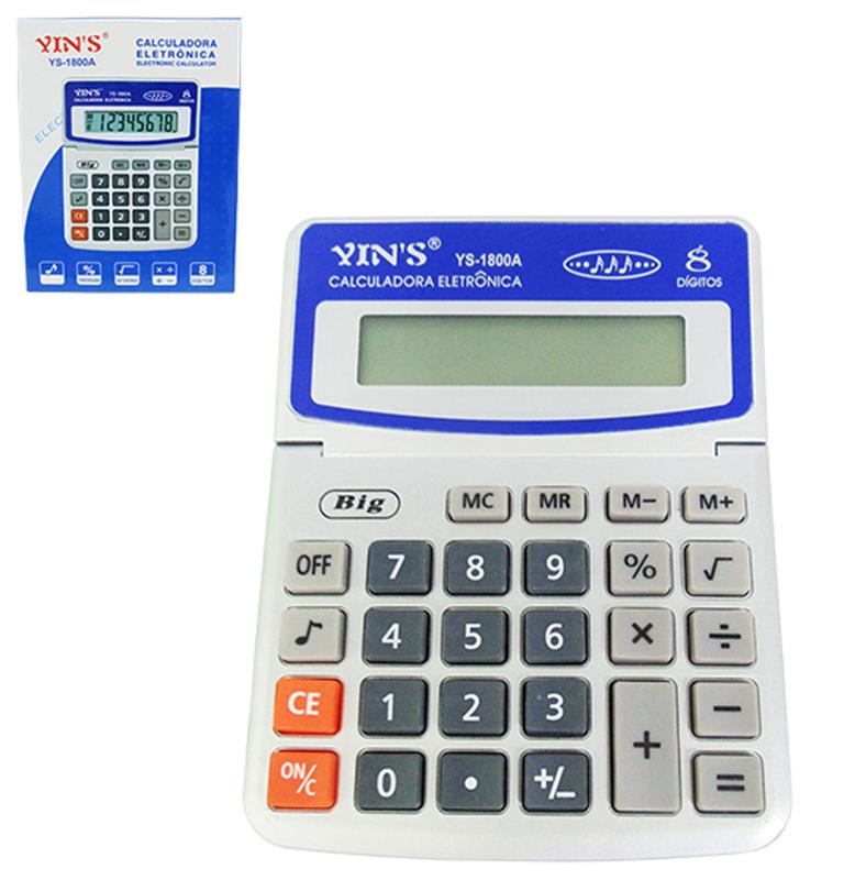 Calculadora eletronica 8 digitos com som a bateria - YINS - Calculadora ...