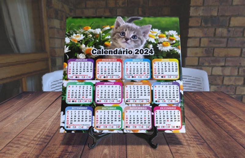 Calendário 2024 no azulejo - Giancarlo Personalizados - Calendário ...
