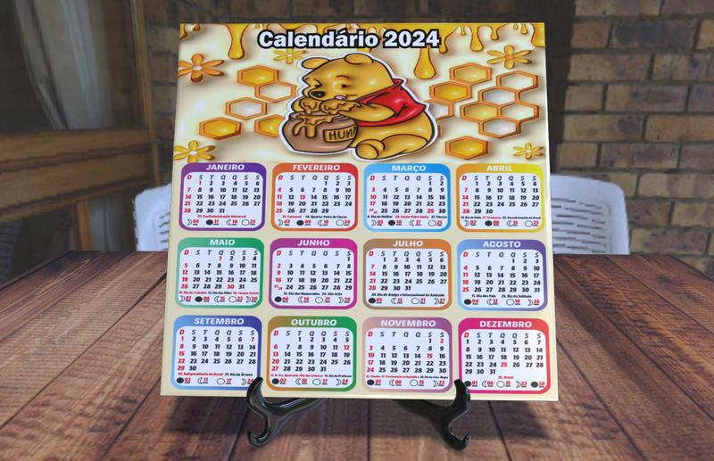 Calendário 2024 no azulejo - Giancarlo Personalizados - Calendário ...