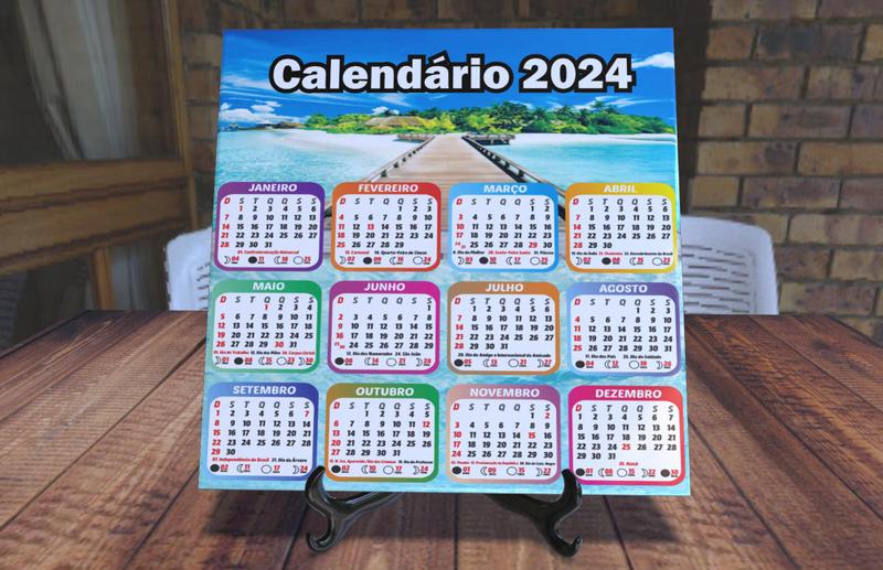Calendário 2024 no azulejo - Giancarlo Personalizados - Calendário ...