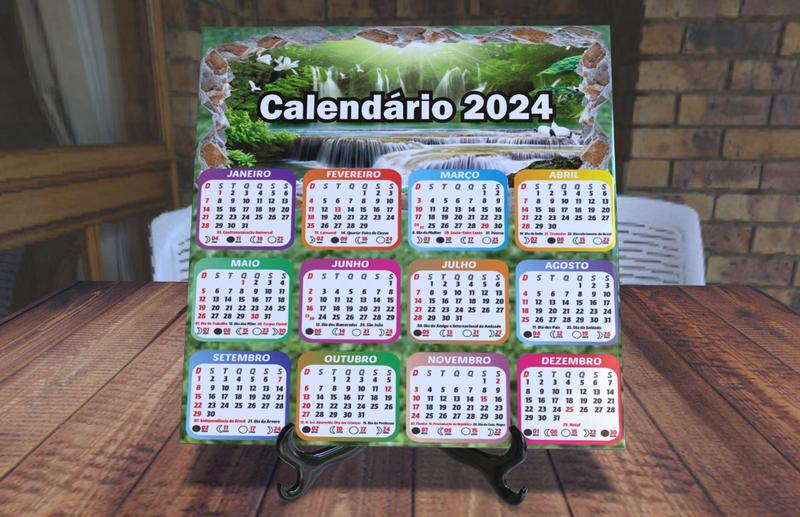 Calendário 2024 no azulejo - Giancarlo Personalizados - Calendário ...