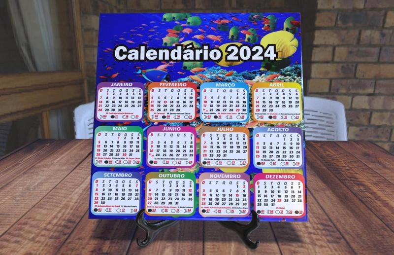 Calendário 2024 no azulejo - Giancarlo Personalizados - Calendário ...