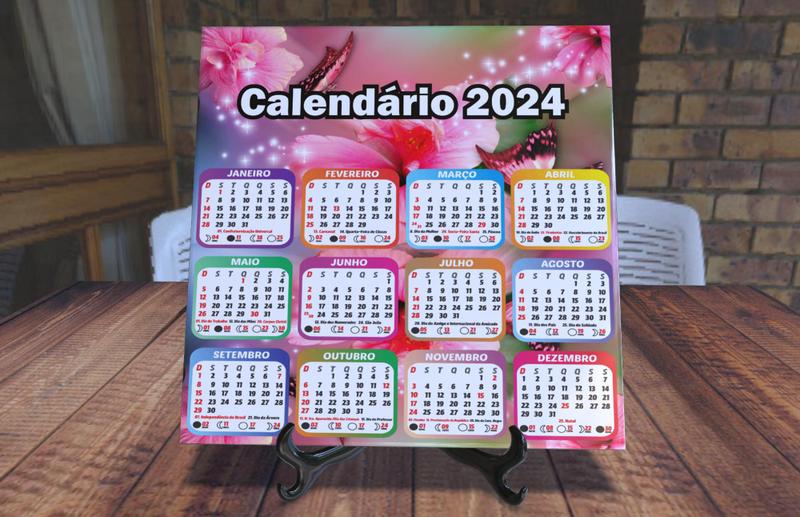 Calendário 2024 no azulejo - Giancarlo Personalizados - Calendário ...