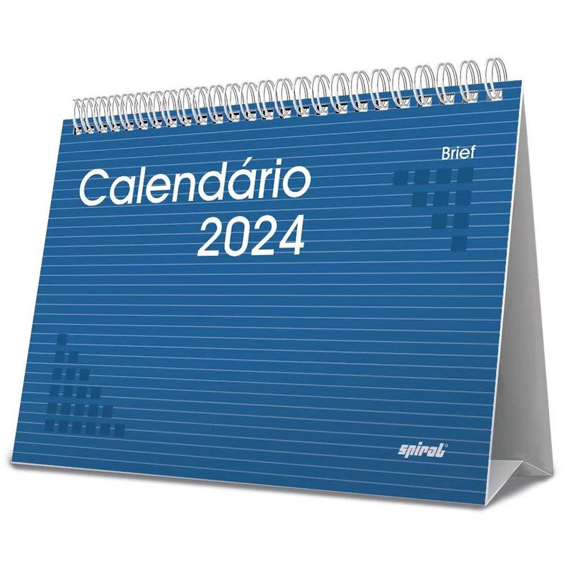 Calendário de Mesa 2024 Azul Brief Envio Imediato - Spiral - Calendário ...