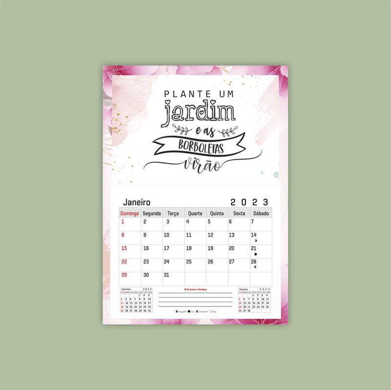 Calendário de parede 2023 - Personalizado - Genial Art - Calendário ...