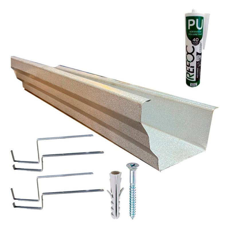 Calha Galvalume Para Telhado Beiral 2 Metros Corte 30 + Pu - Júnior ...