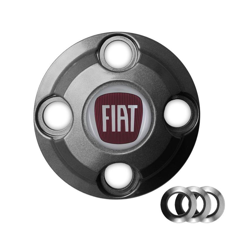Calota Central Grafite Brilhante Fiat Palio Uno Punto New Cap emblema ...