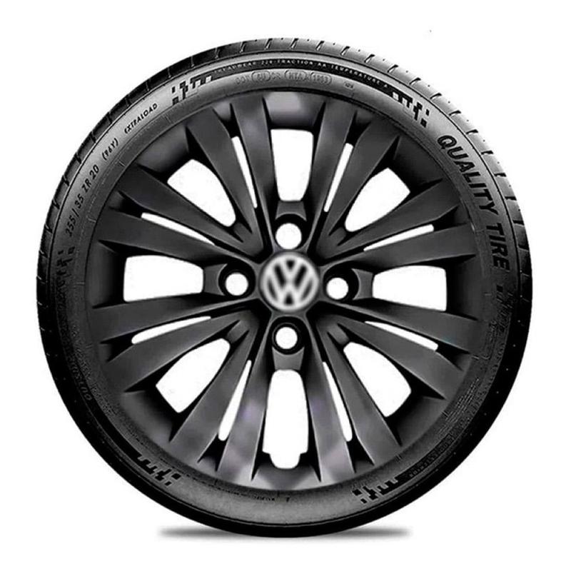 Calota Vw Volkswagen Aro 15 Preta Brilhante Escolha o Carro - GFM ...