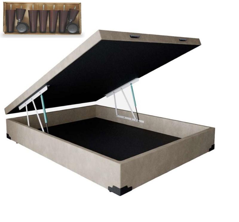 Cama Box Baú Casal 138x188x42 Linho Bege Omega - Renorma - Cama de ...