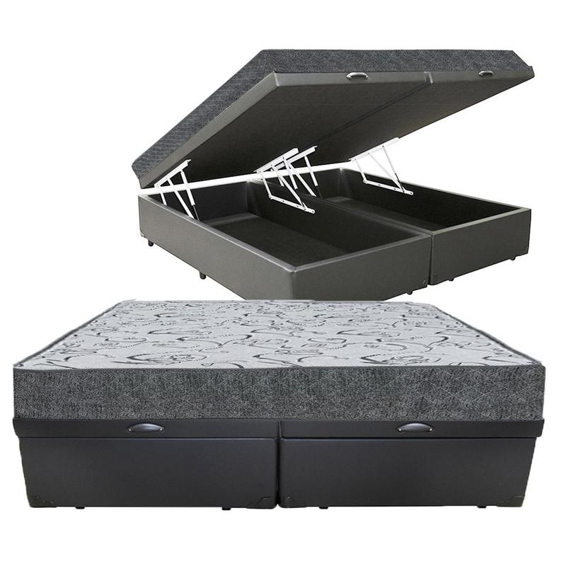 Cama Box Baú Casal Bipartido Colchão Espuma D33 Maxx Kansas + Box ...