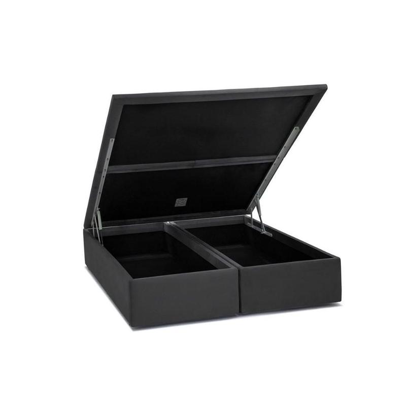 Cama Box Baú Queen Universal Suede Gray (158x198x35) - Ortobom - Cama ...
