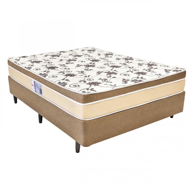 Cama Box Casal 49cmx138cmx188cm Viena Anjos Colchões Marrom/Creme ...