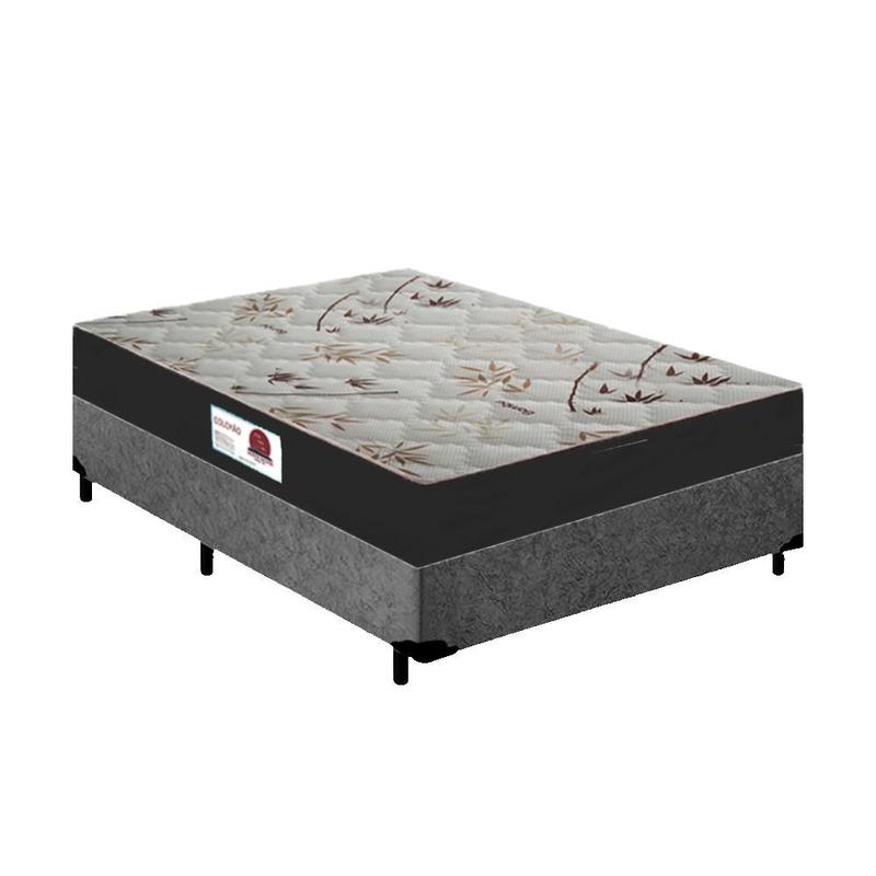 Cama Box Casal + Colchão Top Line Mola Bonnel Serra Negra 60x138x188 ...