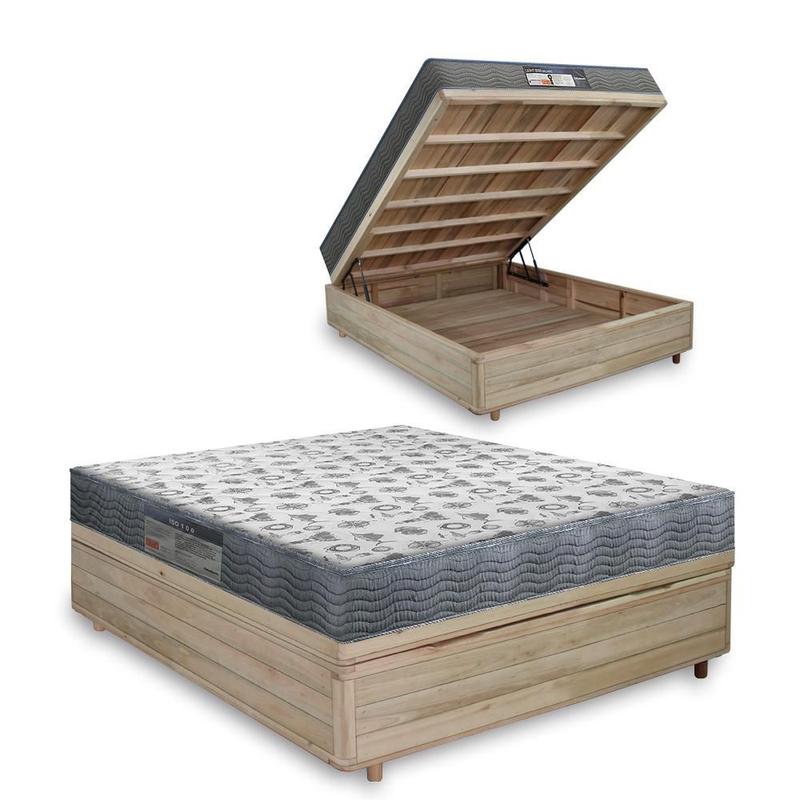 Cama Box com Baú Casal Rústica + Colchão Ortopédico D33 - Ortobom - ISO ...