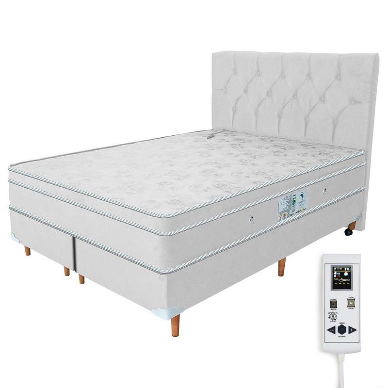 Cama Box e Colchão Magnético Queen Massageador Bio com Cabeceira ...