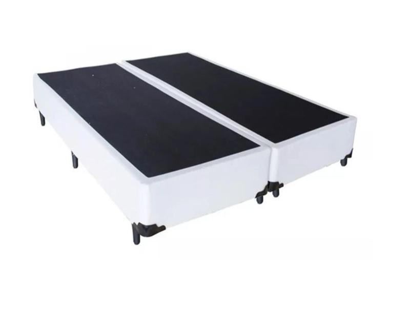 Cama Box King Size Bi-Partida 193x203x36 material sintético Branco ...