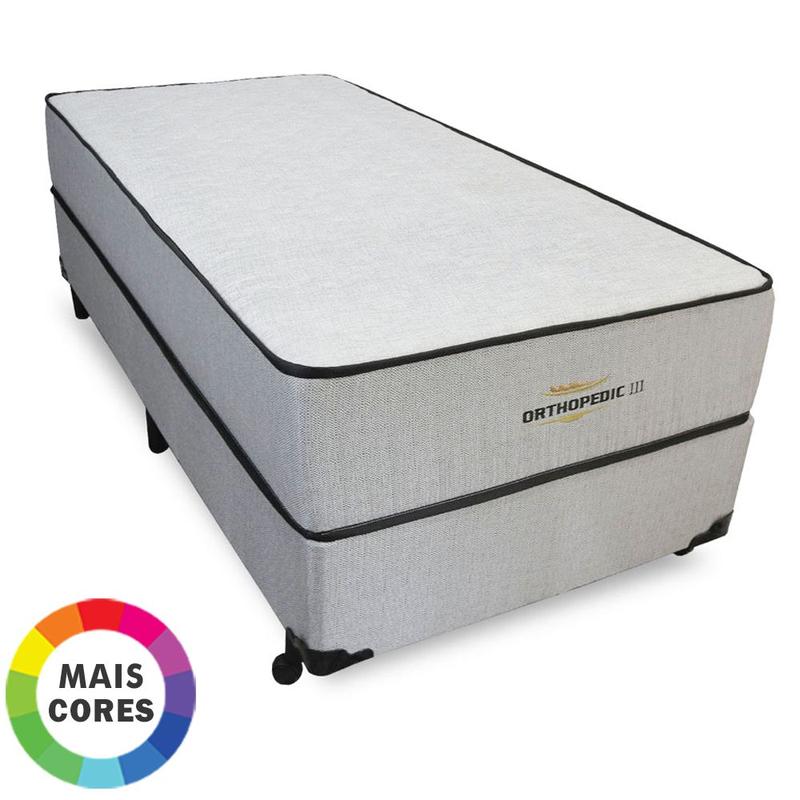 Cama Box Solteiro + Colchão Espuma D33 Ortopédico 78x188x68m Orthopedic ...