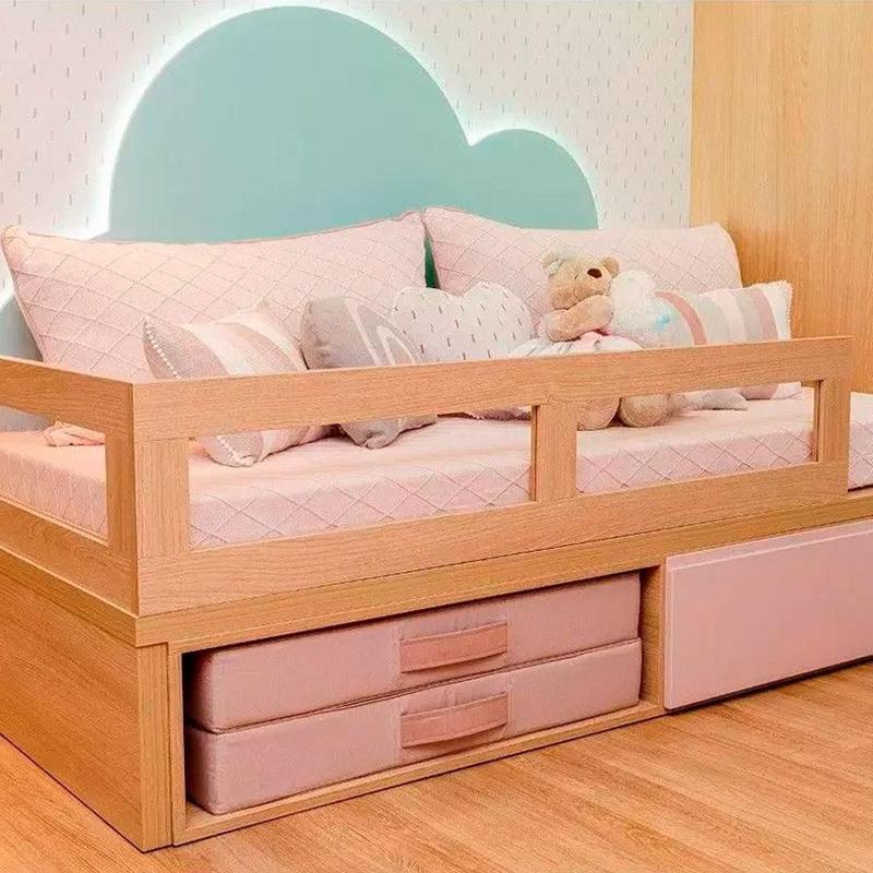Cama com Protetor e Base com Gaveta e Futtons da Linha Kids I - Quater ...