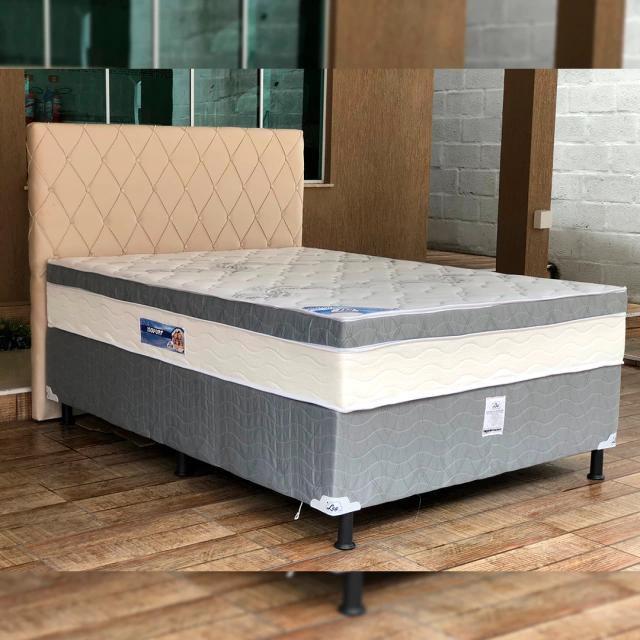 Cama de Casal Box Padrão 188x138x70 Base única com Tecido Poliéster e ...