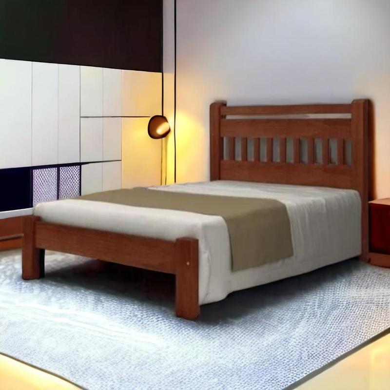 Cama De Casal Madeira Maciça Estrado Reforçado Antares Castanho - São ...