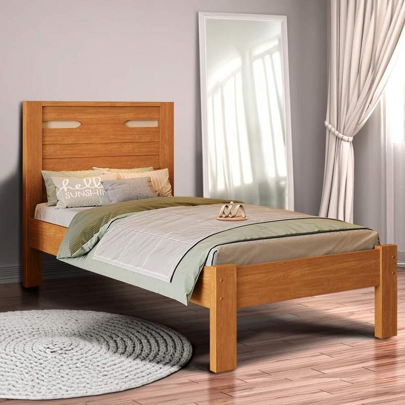 Cama De Solteiro Com Estrado Reforçado Com Colchão Nature Off White ...