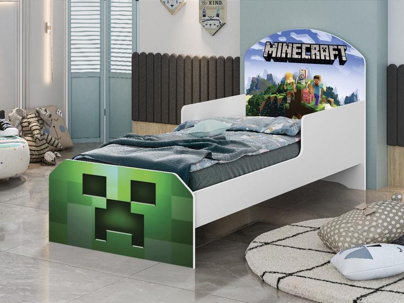 Cama Infantil Minecraft Adesivada - N&E Loja - Cama Infantil - Magazine ...