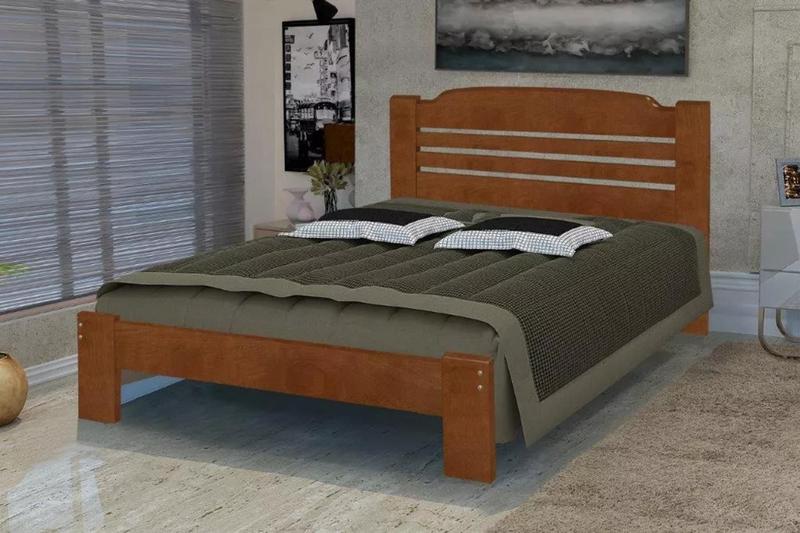 Cama Madeira Maciça Angelim/Tauari 1.40m Dubai Castanho São Pedro ...