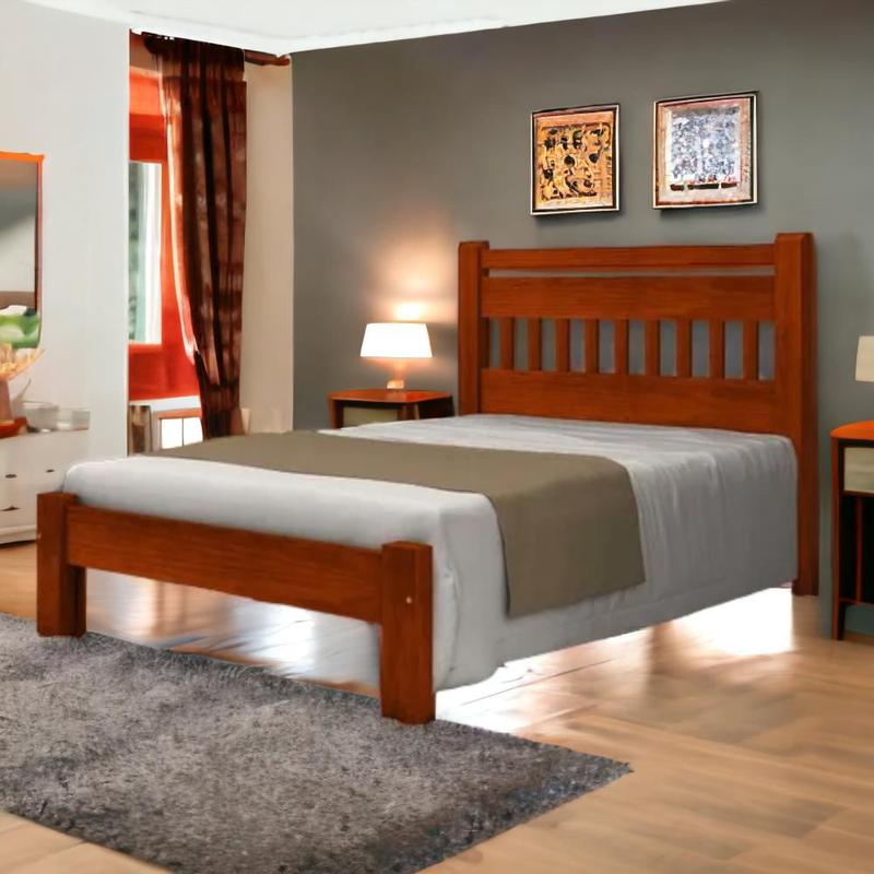 Cama Queen Size de Madeira Maciça Estrado Reforçado Antares Mel - São ...