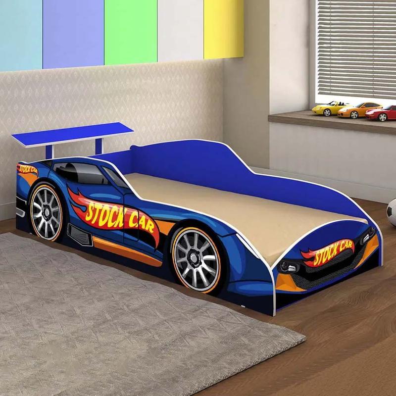 Cama Solteiro Carro Stock Car Azul Marinho - Bruna Estofados - Cama Infantil - Magazine Luiza