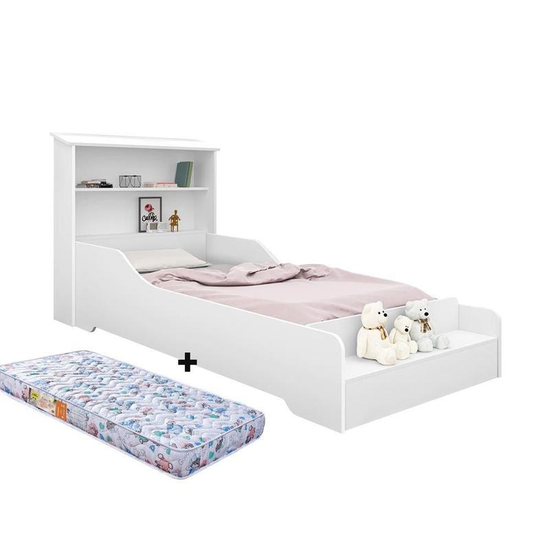 Cama Solteiro Liz + Colchão Juvenil Moderna - VJ Moveis - Cama de ...