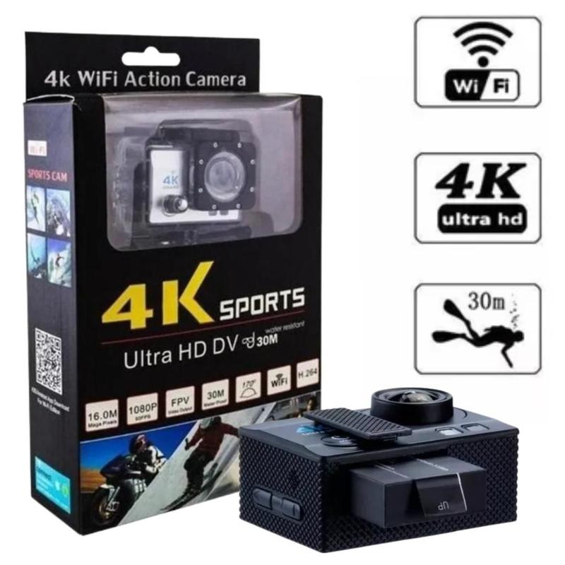 Câmera De Ação 4k Ultra Hd Sports Wi-fi Resistente Água 30m - 4K Sports ...