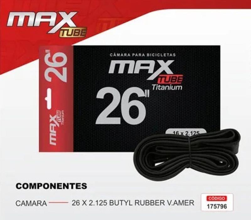 Câmera de ar para bicicletas Max titanium 26 - Max tube - Câmara de Ar ...