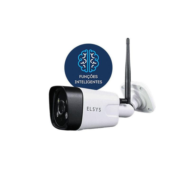 Camera de seg. wi-fi externa com inteligencia de video full elsys ...
