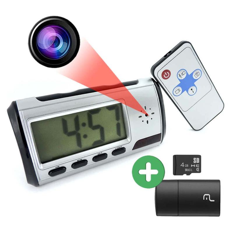 Câmera Espiã Disfarçada de Relógio de Mesa com Cartão 4GB - Empório ...