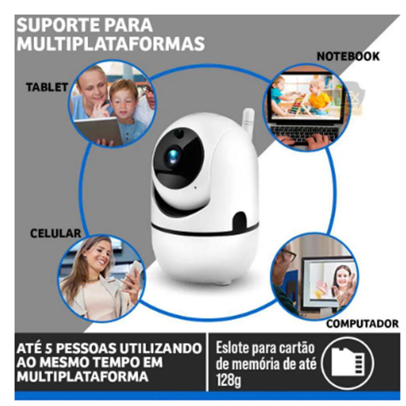 Camera Ip Babá Eletrônica Wifi Hd Onvif Sensor Movimento Automatico ...