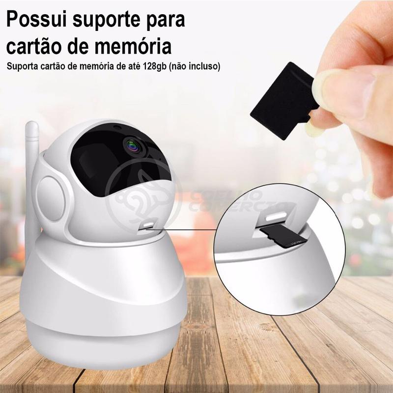 Câmera IP C360 de Segurança WiFi 2 Antenas Robô HD 1080P Sem Fio Jortan ...