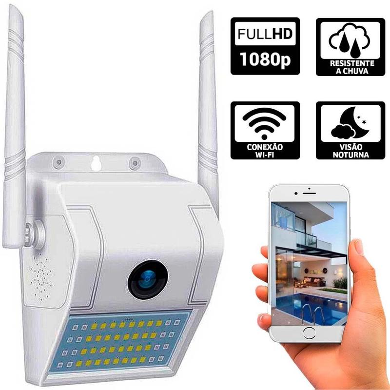 Câmera Ip Wifi Lâmpada Led De Parede Full Hd Ip66 V380 - Compre Já ...